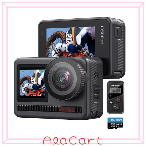 AKASO Brave8 アクションカメラ 4K60fps 48MP スーパースムーズ手ぶれ補正 ウェアラブルカメラ IPX8本機防水10M 水中カメラ 1550mAhバッ