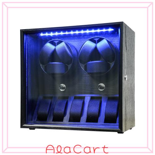 ORYX ワインディングマシーン 腕時計自動巻き上げ機 ウォッチワインダー 6本巻き 5本収納 時計ケース 自動巻き 調整可能クッション LEDラ