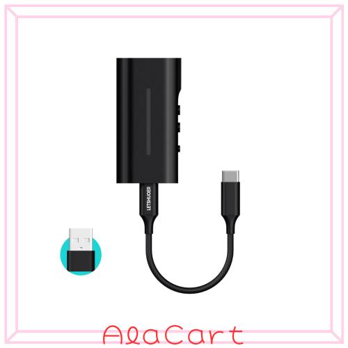 LETSHUOER DT03ポータブルUSB DACアンプ/3.5mm・4.4mm接続/DSD256 /32bit/384Khz/ハイレゾ対応/Hi-Res認証/アルミニウム合金材質/スマー