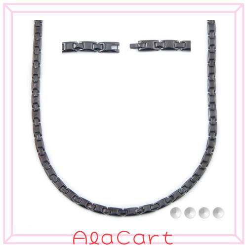 [はち] ゲルマニウム ネックレス メンズ ブラック ヘマタイト 磁気ネックレス 男性用ゲルマニウム ジュエリー 51.5cm