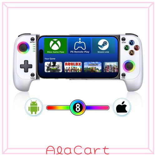 スマホ コントローラー ワイヤレス接続 IOS/Android両用 モバイルゲームコントローラー 伸縮型 PS Remote Play/Xbox Cloud/Steam Link/Ge