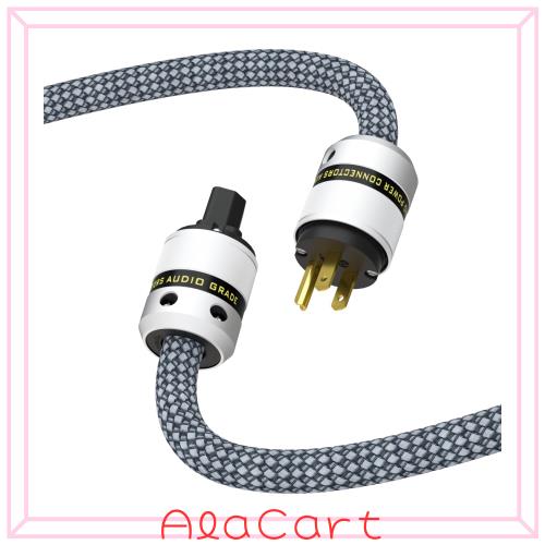 Preffair D517P083 ハイエンド電源線99.998%銅シールド高忠実電源線交流ケーブル、銅メッキ3ピン付き米国プラグ、DVD/アンプ/デコーダ/超