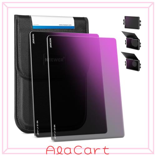 NEEWER 角型フィルター 2枚入り ND0.9/1.8 (3/6 ストップ) 4”x5.65” 両面30層ナノコーティング ネマフィルター NDフィルター NEEWERマッ
