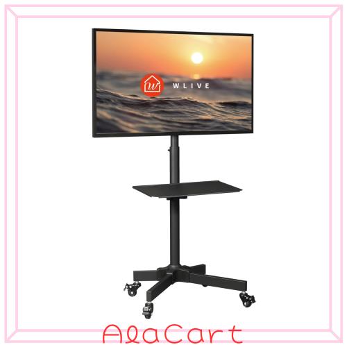 WLIVE テレビスタンド tvスタンド 液晶TVスタンド 32~60インチ対応 キャスター付き VESA規格対応 壁寄せ ハイタイプ 高さ角度調節可能 棚