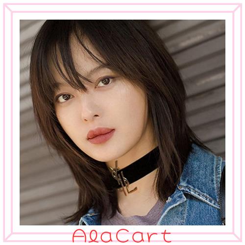 HAIRCUBE 医療用ウィッグ 人毛ウィッグ 人毛MIX セミロング 手植え フルウィッグ レディース ぱっつん前髪 軽い 耐熱 日常 ブラウン