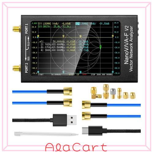 NanoVNA-F V2 ベクトルネットワークアナライザー 4.3インチ 50kHz-3GHz HF VHF UHF VNA アンテナアナライザー 5000mAhバッテリー ＆ アル
