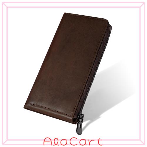 [DearMin] 財布 メンズ 極小 L字ファスナー長財布 本革 薄型 大容量 小銭入れ 一流の革職人が作る コンパクトタイプ レディース 男性 ウ