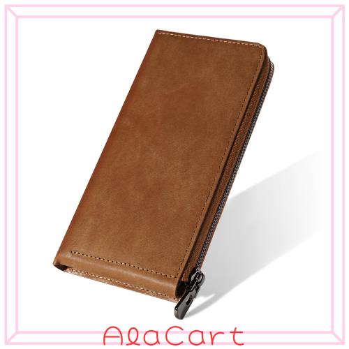 [DearMin] 財布 メンズ 極小 L字ファスナー長財布 本革 薄型 大容量 小銭入れ 一流の革職人が作る コンパクトタイプ レディース 男性 ウ