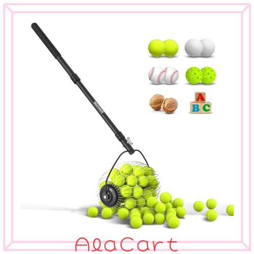 NEEWER テニスボール ピックルボール コレクターローラー クイックローリングピッカー かがむ必要がない 1.5-3”ボール用 77-148cm 伸縮式