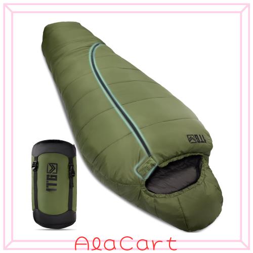 1TG Tactical 寝袋 マミー 型 シュラフ 冬用 夏用 -4℃~4℃ 快適温度 オールシーズン 耐寒保温 250G定型綿 丸洗い可能 形崩れしない コン