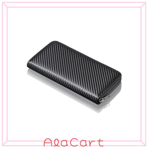 [INMURYIA] 財布 メンズ 大容量 長財布 カーボンレザー YKK製 セパレート型 小銭入れ