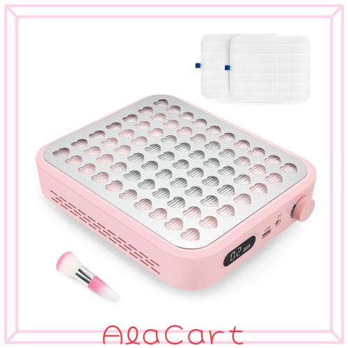 Madenia 充電式 コードレス ネイルダストコレクター：強力で静かなネイル集塵機 強力 ネイルダスト - フィルター2個 ブラシ1個付き アク