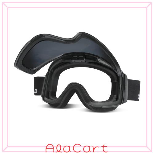 [torbollo] スキーゴーグル スノーゴーグル スノーボードゴーグル マグネットフリップトップ式 二重構造PCレンズ REVO防水コーティング