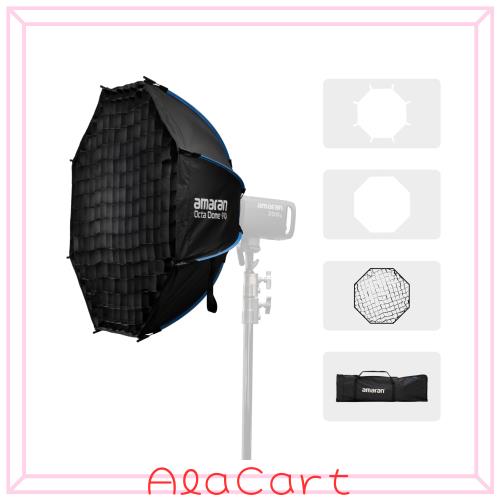 amaran Octa Dome 90 | 90cm大型八角形ソフトボックス | Bowensマウント対応 | より広範囲に柔らかく均一な照明 | 速攻設置、携帯用バッ