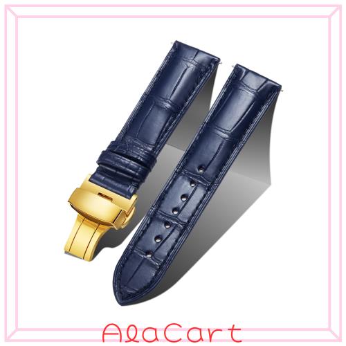 [BINLUN] レザー腕時計 バンド ワニ革模様 ベルト クイックリリース 交換時計革 ウォッチストラップ クラシック 手作り 本革時計ベルト