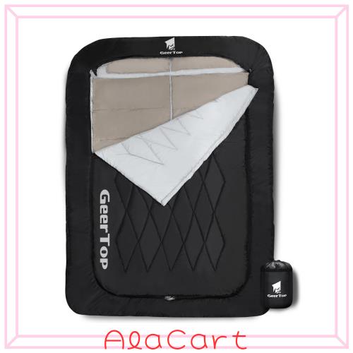 Geer Top 寝袋 2人用 シュラフ 封筒型 敷き布団 防寒 保温 厚手 洗い可能 コンパクト アウトドア キャンプ 旅行 車中泊 ツーリング 来客