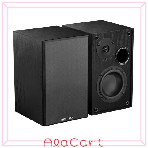 BESTISAN ブックシェルフスピーカー SR01 Bluetooth対応スピーカー 2.0ch 最大50W出力3.5mm AUXケーブル、RCAケーブル付属/MDF製 モニタ