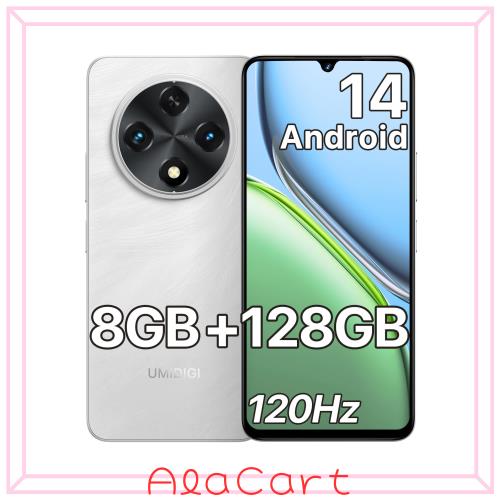 UMIDIGI G100A Android 14 スマホ SIMフリー 120Hz スマートフォン 8GB RAM+128GB ROM+1TB TF拡張可能 6.9”HD+大画面 8コアCPU T615 BT5.