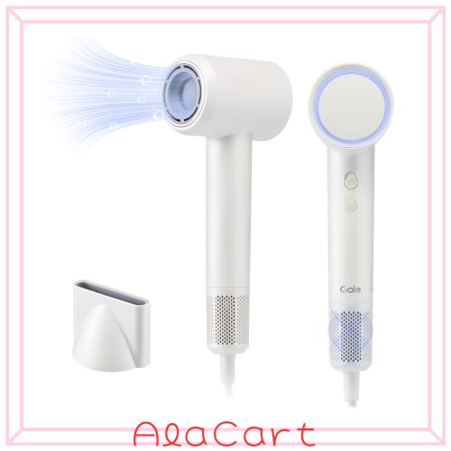 Gole ドライヤー 大風量 速乾 【新設計・2億高濃度マイナスイオン】 4段階温度 2段階風速 冷熱風切替 1400W 静電気抑制 髪ヘアケア ヘア