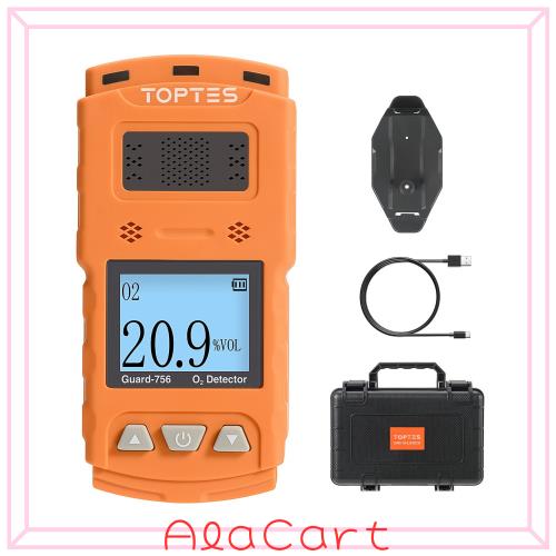 TopTes Guard-756 アップグレード型酸素検出器、携帯型O2モニター、0.5秒の高速応答、TYPE-C 充電式酸素計、振動・視覚 ...