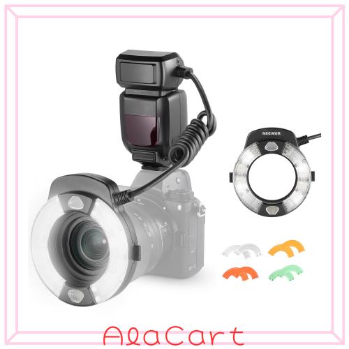 NEEWER RF1-N マルコリングフラッシュ 76Ws GN15 5600K TTL スピードライト 1-1/128出力 先幕/後幕シンクロ カラージェル/レンズアダプタ