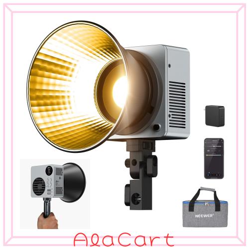 NEEWER HB80B 80W 撮影用ライト LEDビデオライト APP/2.4G制御 高輝度定常光 25500lux/1m バイカラー 調光可能 2700K-6500K CRI95+ 13種