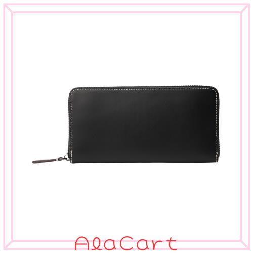 [MASSENI] 高級イタリア革 長財布 小銭入れ レザー 本革 財布 タン色 カード13枚収納 (ブラック)