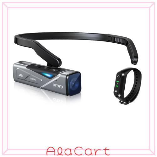 Ordro EP7 4K Vlog ビデオカメラ ウェアラブル式 ビデオカメラ FPV設計 二軸防振搭載 IP65防水 WI-FIアプリ制御 オートフォーカス U3 64G