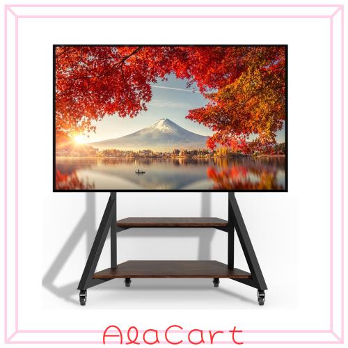 UNHO テレビスタンド キャスター付き テレビ台 40〜75インチ 高さ調節可能 液晶テレビスタンド 壁寄せスタンド ハイタイプ 棚板付き 耐荷