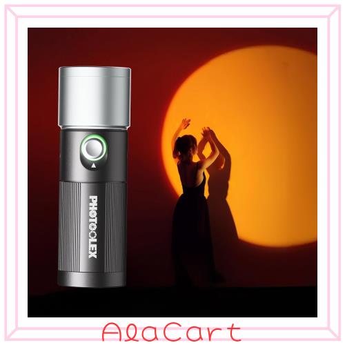 PHOTOOLEX LED撮影用ライト 4色モード 写真撮影用懐中電灯 8400mAh MAX10W 10段階の明るさ調節可能 充電式 4色補光灯 20種類のパターンフ