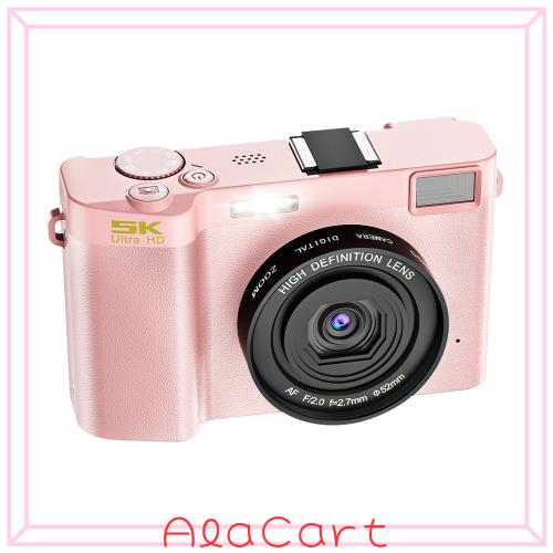 Moledro WIFI転送機能 デジタルカメラ スマホに送れるデジカメ 5K 6400万画素 デュアルレンズ 64GBマイクロSDカード付き 18倍デジタルズ