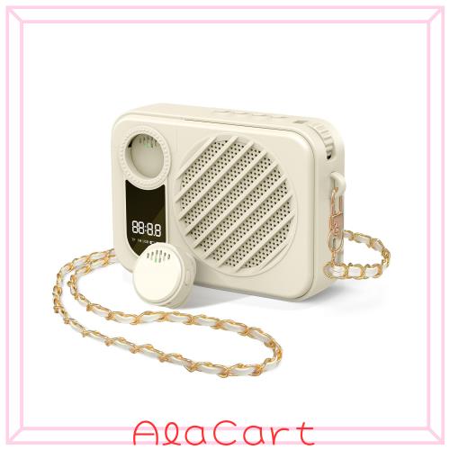 COOLSELL 拡声器 小型 ワイヤレスラベリアマイク付き 統合ストレージと充電 ポータブル メガホン 拡声器 20W 大音量 教師の教室、会議、