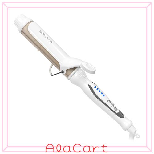 BAYATA コテ 38MM ヘアアイロン カールアイロン 【瞬間水分蒸発しない・140℃〜220℃・マイナスイオン・海外対応】韓国風ヘア シルクプロ