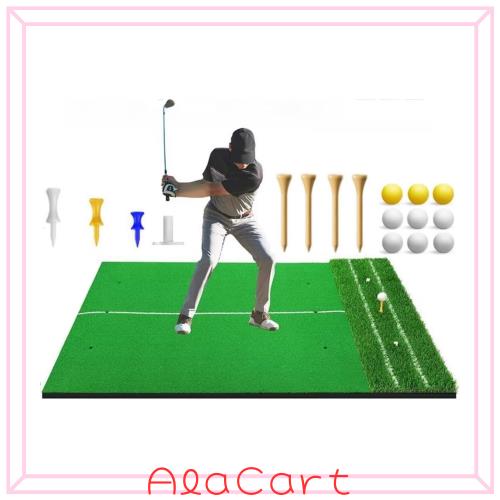 TUIYIDUO ゴルフマット 大型 ゴルフ練習マット 耐久性が高い 屋外 室内 150x117cm 素振り ドライバー スイング アプローチ練習 フルショ