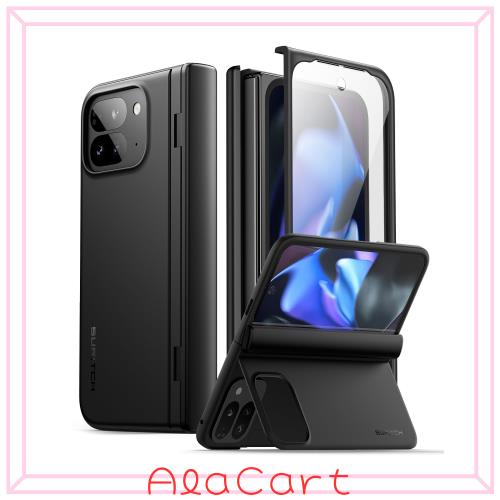 SURITCH Google Pixel 9 Pro Fold対応ケース（キックスタンド、ヒンジカバー、スクリーンプロテクター付き）スリムで頑丈な耐衝撃保護カ