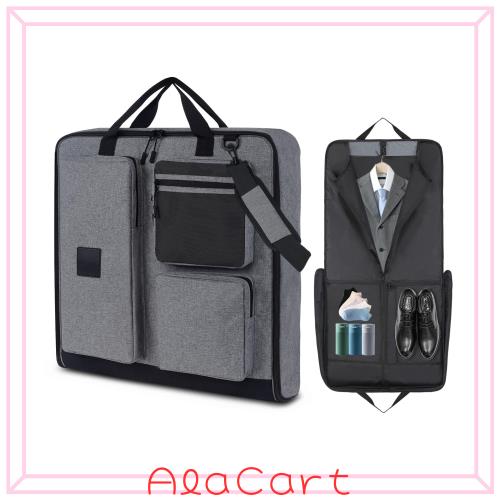 [lovvento] ガーメントバッグ スーツバッグ メンズ 大容量 スーツ3着対応 シューズ 靴収納 3way 手提げ 斜め掛け キャリーオン機能 2泊3