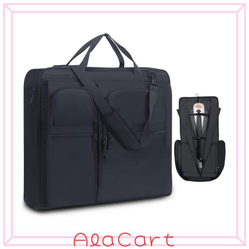 [lovvento] 16インチPC対応 ガーメントバッグ スーツバッグ メンズ 大容量 スーツ3着対応 3way 手提げ 斜め掛け スーツケースに固定可能