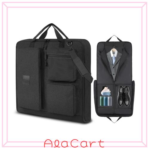 [lovvento] ガーメントバッグ スーツバッグ メンズ 大容量 スーツ3着対応 シューズ 靴収納 3way 手提げ 斜め掛け キャリーオン機能 2泊3