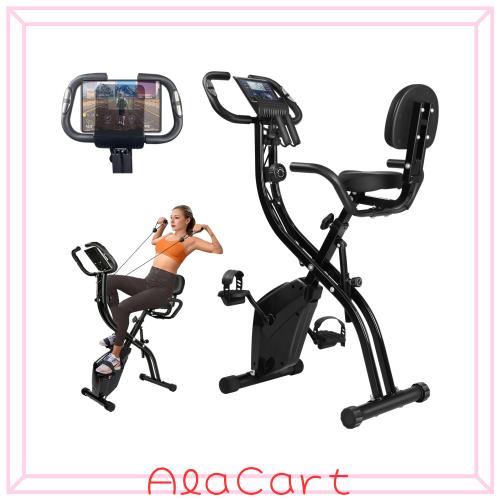 ジェアンケ フィットネスバイク 静音 折りたたみ機能付き 背もたれ付き スマホトレー搭載 10段階負荷調節 トレーニング 家庭用エアロバイ