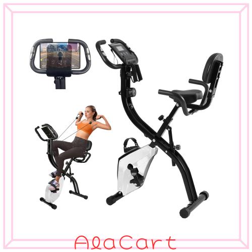 ジェアンケ フィットネスバイク 静音 折りたたみ機能付き 背もたれ付き スマホトレー搭載 10段階負荷調節 トレーニング 家庭用エアロバイ