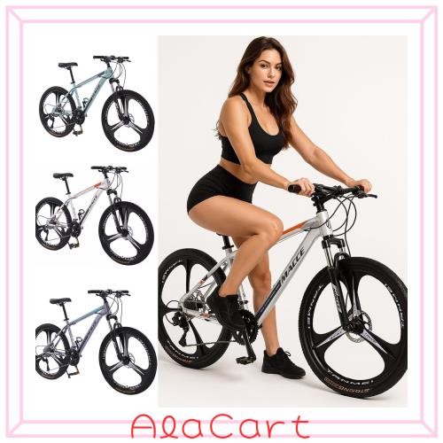 マウンテンバイク 26インチ MTB 自転車 21段変速 ディスクブレーキ クロスバイク 泥よけ、空気入れ、ワイヤ錠のプレゼント付き 超高炭素