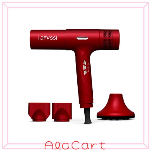 IOFVSSIドライヤー 速乾 大風量 ヘアドライヤー 高濃度マイナスイオン搭載 3段階温度調節 冷風/熱風 65dB低騒音 過熱保護機能 ノズル付き