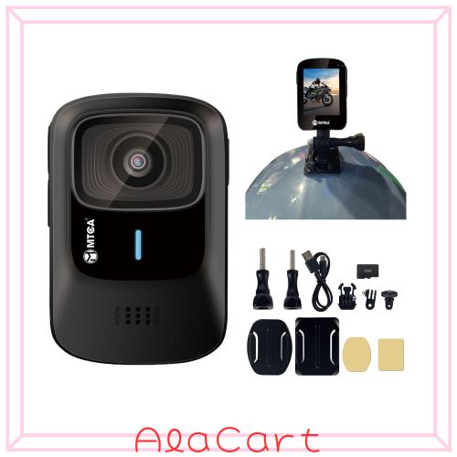 アクションカメラ ウェアラブルカメラ 4K UHD 16MP防水 スポーツカメラ 145°広角 ヘルメットマウントとアクセサリー付 バイク 自転車 ア