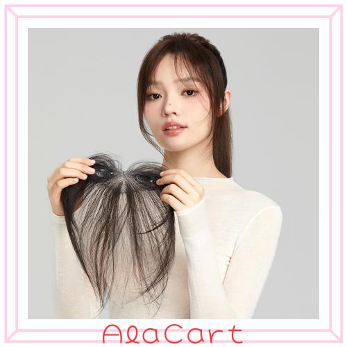 Rebecca 前髪ウィッグ 100%天然毛 人毛バング 医療用 部分ウィッグ 自然なフリンジ 生え際カバー 白髪隠す 頭頂補髪 付け髪 女性用 薄毛