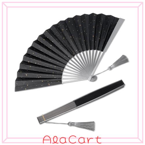 [TISUR] 扇子 メンズ 鉄扇 折りたたみ式 フルメタル 扇骨 丈夫 高級 金属 折扇 紳士用 布扇子 和風 着物 歌舞伎小物 日本のお土産 太極