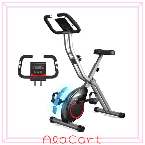 LINBOLUSA エアロバイク フィットネスバイク 折りたたみ 16段階負荷調節 ５段階高さ トレーニングバイク 家庭用 静音 サイクリングマシン