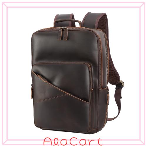 [TIDING] 幾何学柄 厚手牛革 リュック メンズ タウンリュック おしゃれ 1泊対応 バックパック ディパック ノンスリップバックル キャリー