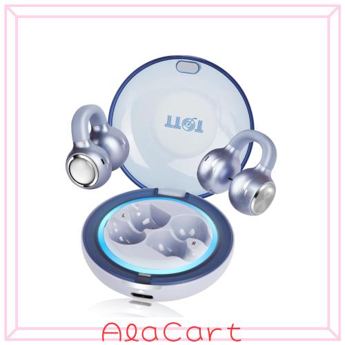 TTQT イヤーカフ イヤホン【2025業界革新】 ワイヤレスイヤホン Bluetooth5.4 オープンイヤー型 耳を塞がない ぶるーとゅーす LEDライト