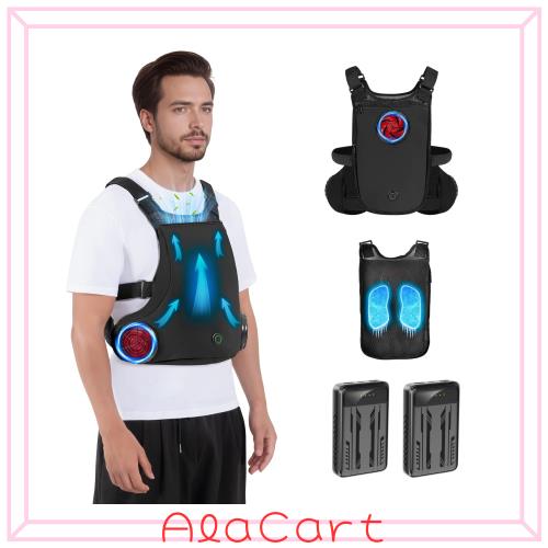 [KLIFE] ペルチェ ベスト 空調ファン付き バッテリーセット【2025業界初＆60000mAh合計大容量＆冷却ブレート付き】 冷却ベスト ペルチェ素