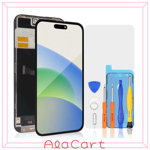 bokman iPhone 14 Pro Max 液晶パネル FHD画面修理 交換 修理キット+保護フィルム+防水シール付き